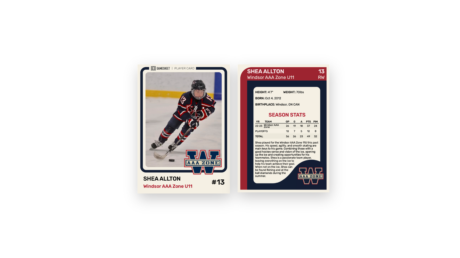 Player Cards by GameSheet Inc. – GameSheet | Player Cards